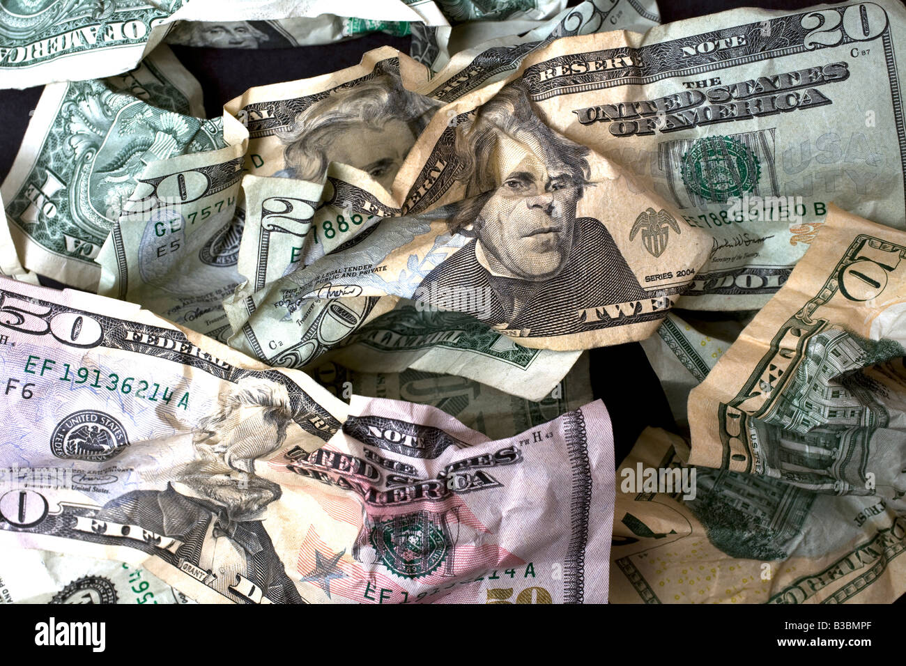 Dollar bills crumpled hi-res stock photography and images - Alamy
