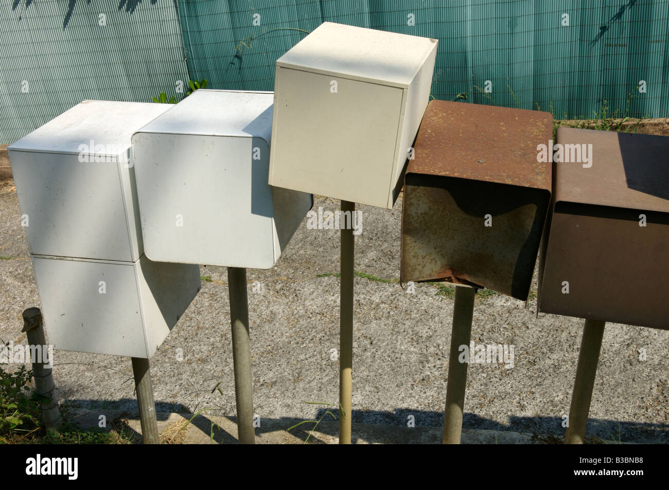 A row of mailboxes Stock Photo - Alamy