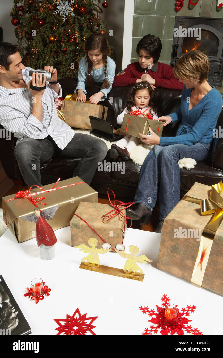 Black Family Christmas Presents Home High Resolution Stock Photography ...