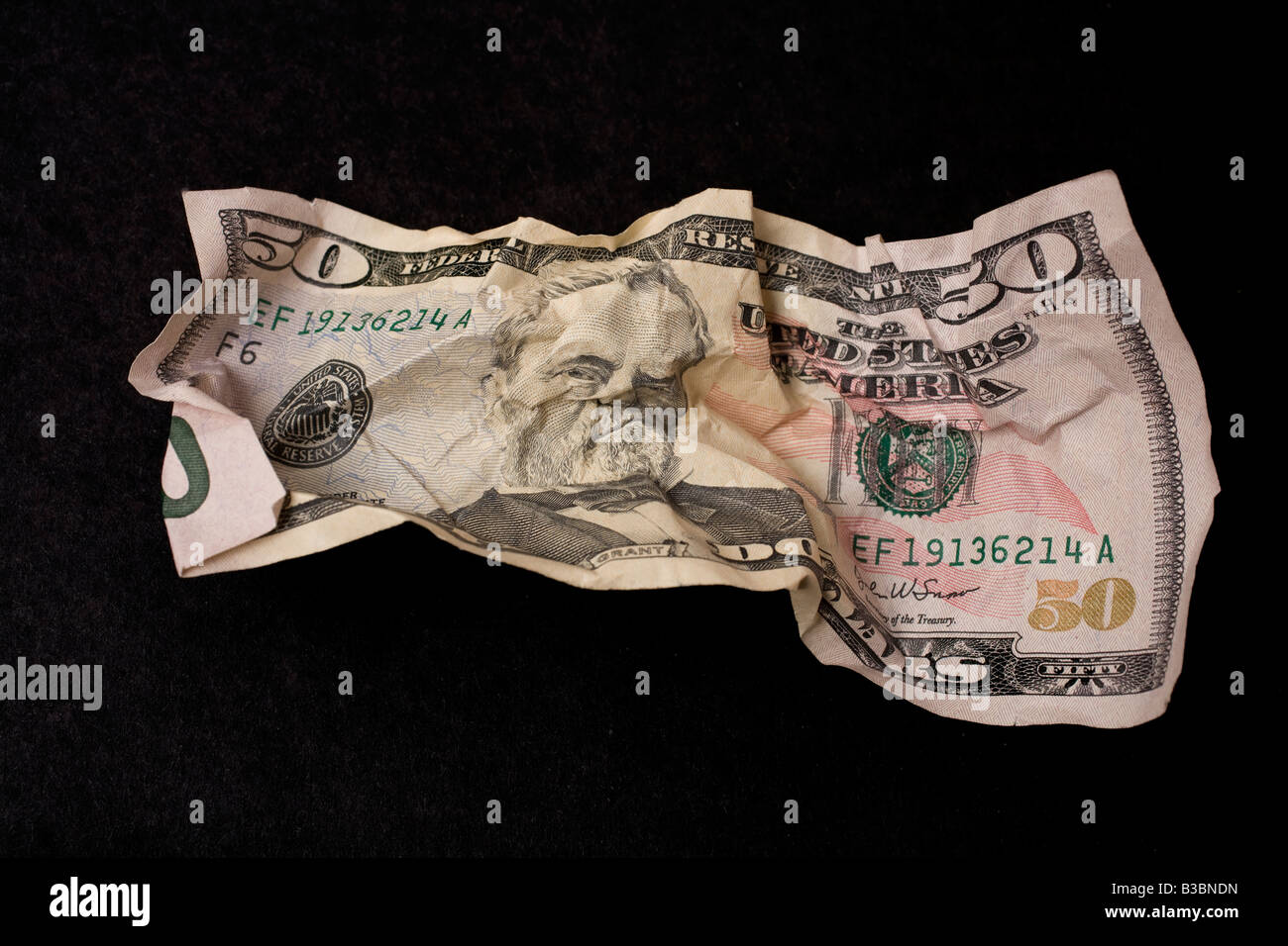 Fifty dollar bill crumpled hi-res stock photography and images - Alamy