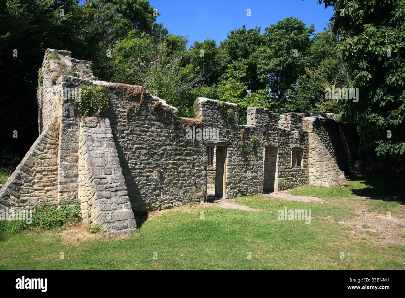 Dorset Tyneham Remains of abandoned cottages in the deserted village of ...