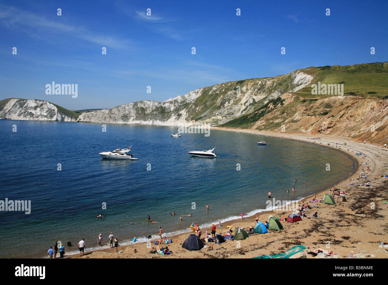 Beach at Worbarrow Bay on the Jurassic Coast between Lulworth Cove and ...