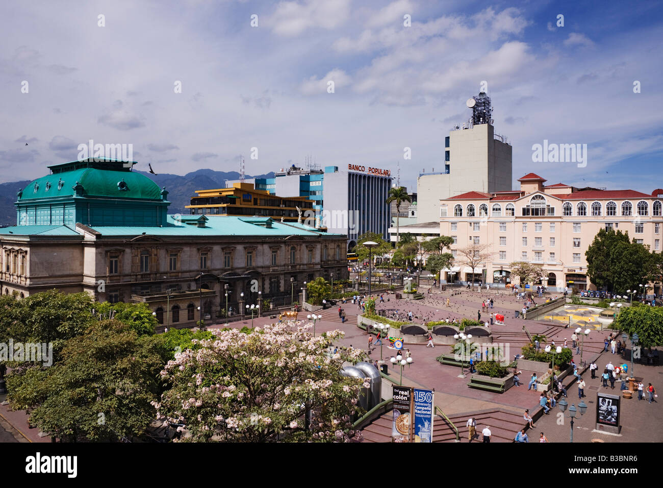 National Theatre and Plaza de la Cultura, San Jose, Costa Rica Stock ...