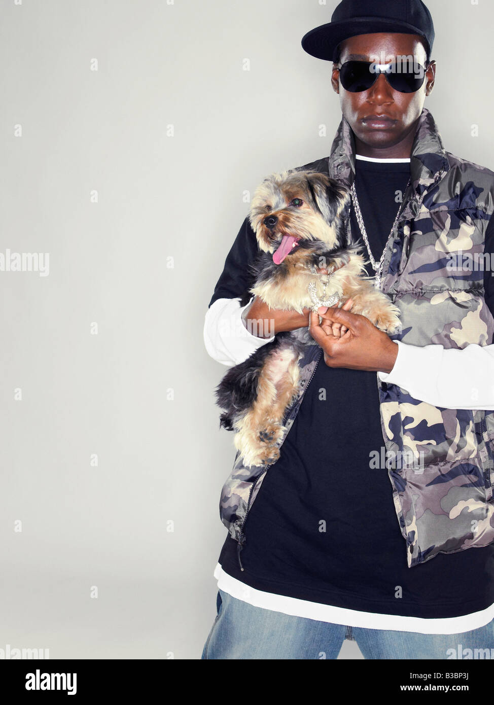 Portrait of Man With Dog Stock Photo - Alamy