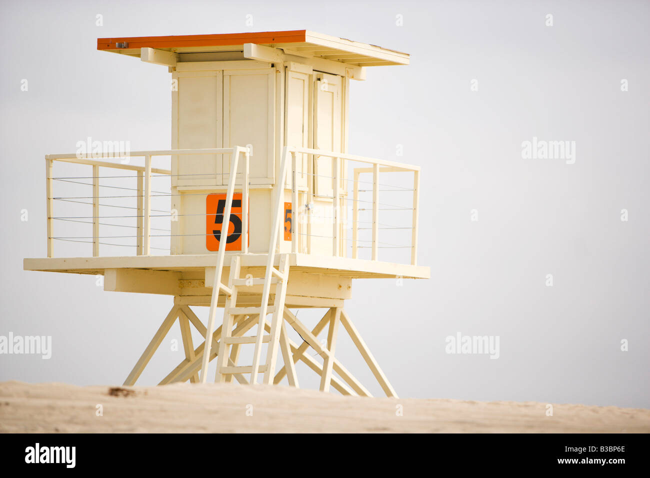Lifeguard Station on Beach, Huntington Beach, California, USA Stock ...