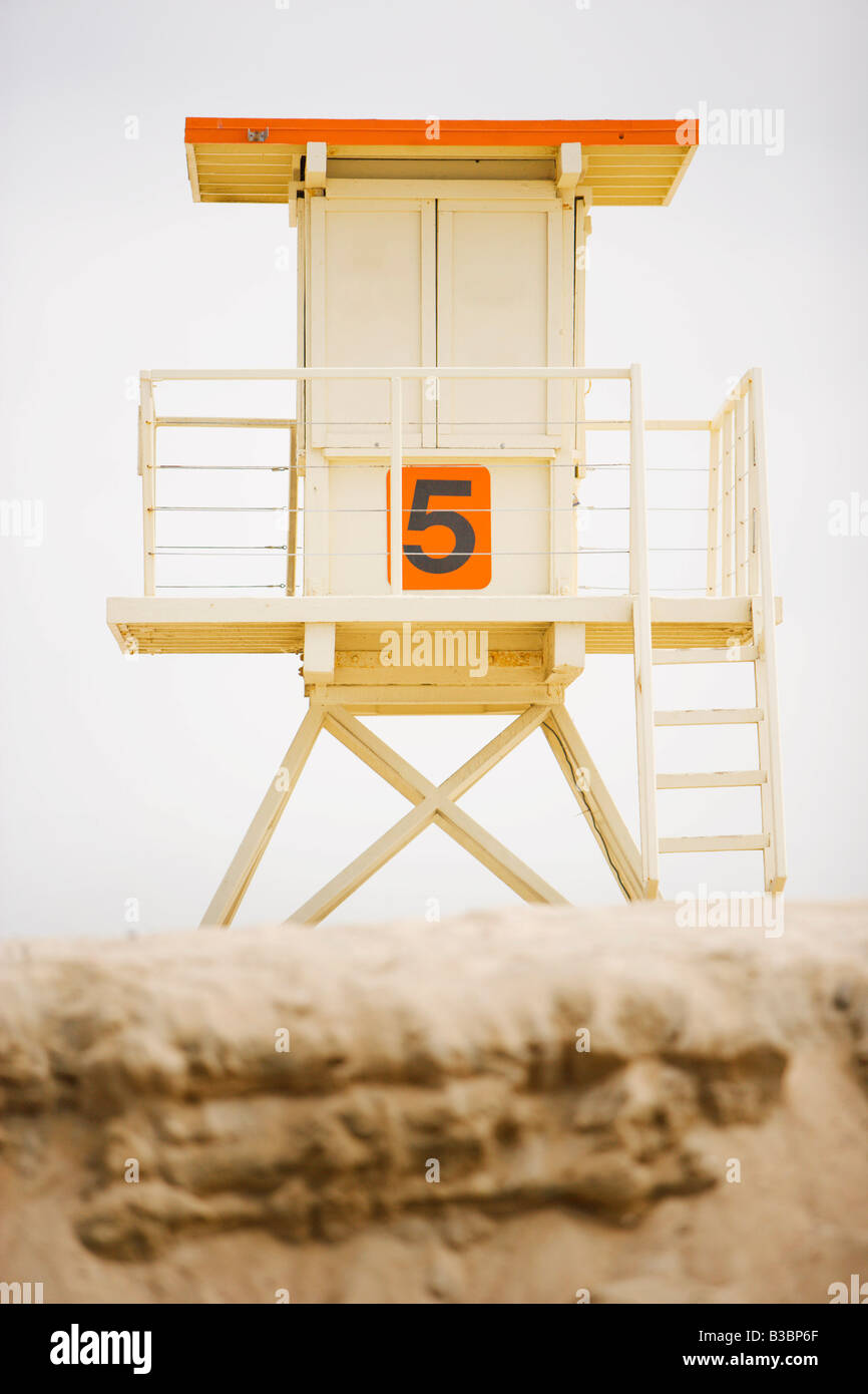 Lifeguard Station on Beach, Huntington Beach, California, USA Stock ...