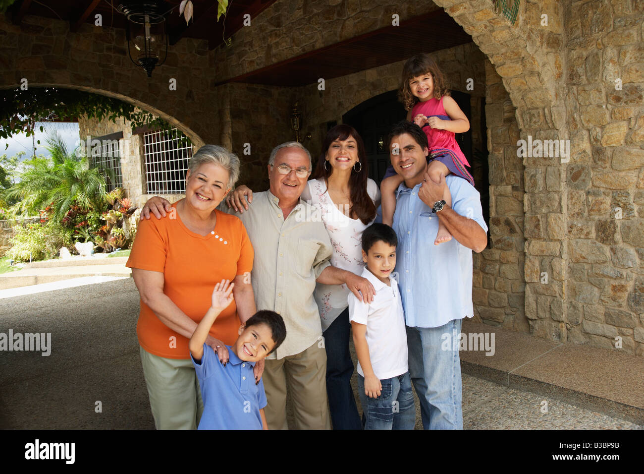Multi-generational Hispanic family under overpass Stock Photo - Alamy