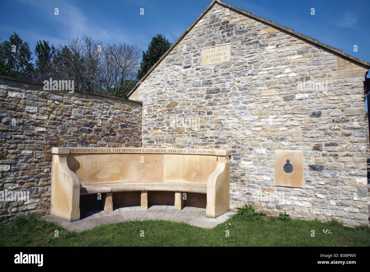 Somerset The Womens Land Army Memorial at Pilton Tithe Barn on Worthy ...