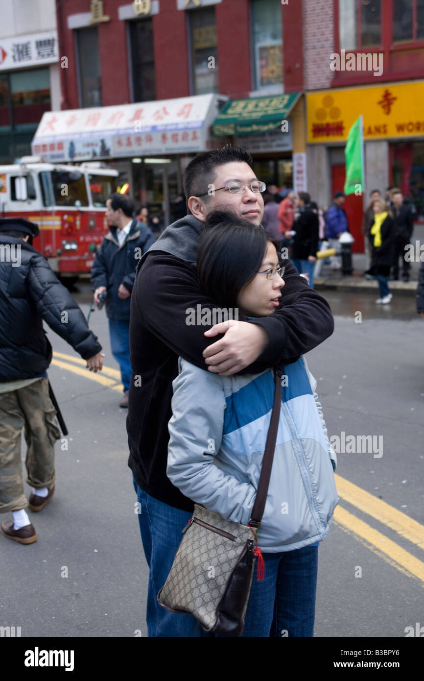 Chinese American teenage couple Chinatown New York City Stock Photo - Alamy