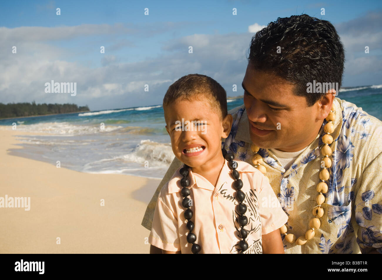 Pacific Islander father and son at beach Stock Photo - Alamy