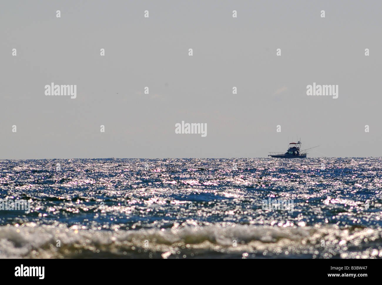 Fishing boat or yacht on Lake Michigan, USA Stock Photo - Alamy