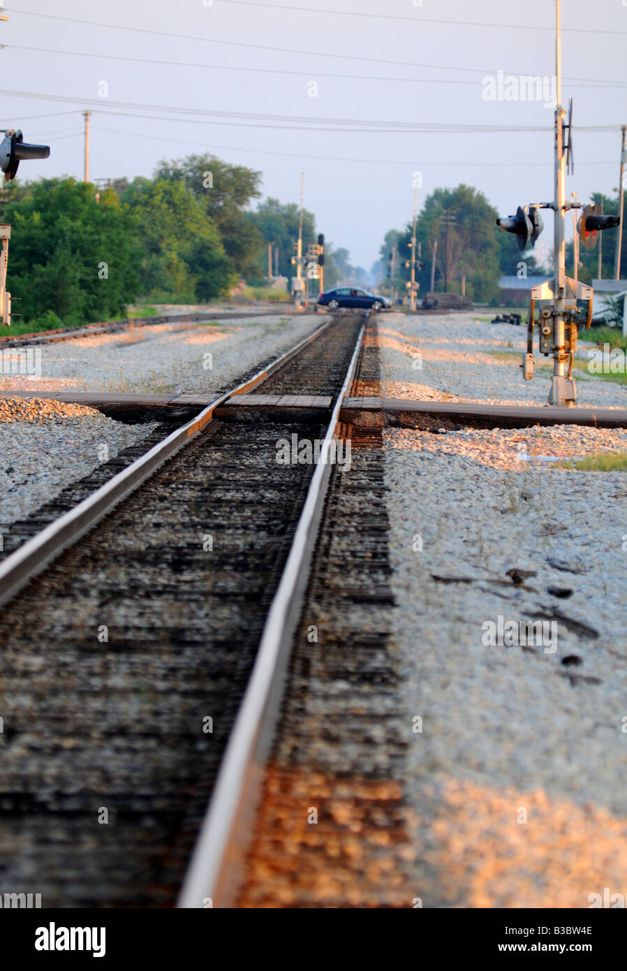 Tracks Crossing Road High Resolution Stock Photography and Images - Alamy