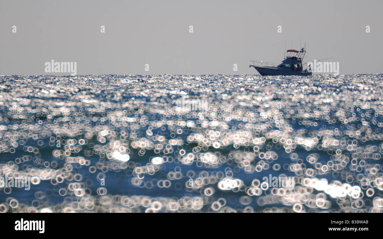 Fishing boat or yacht on Lake Michigan, USA Stock Photo - Alamy