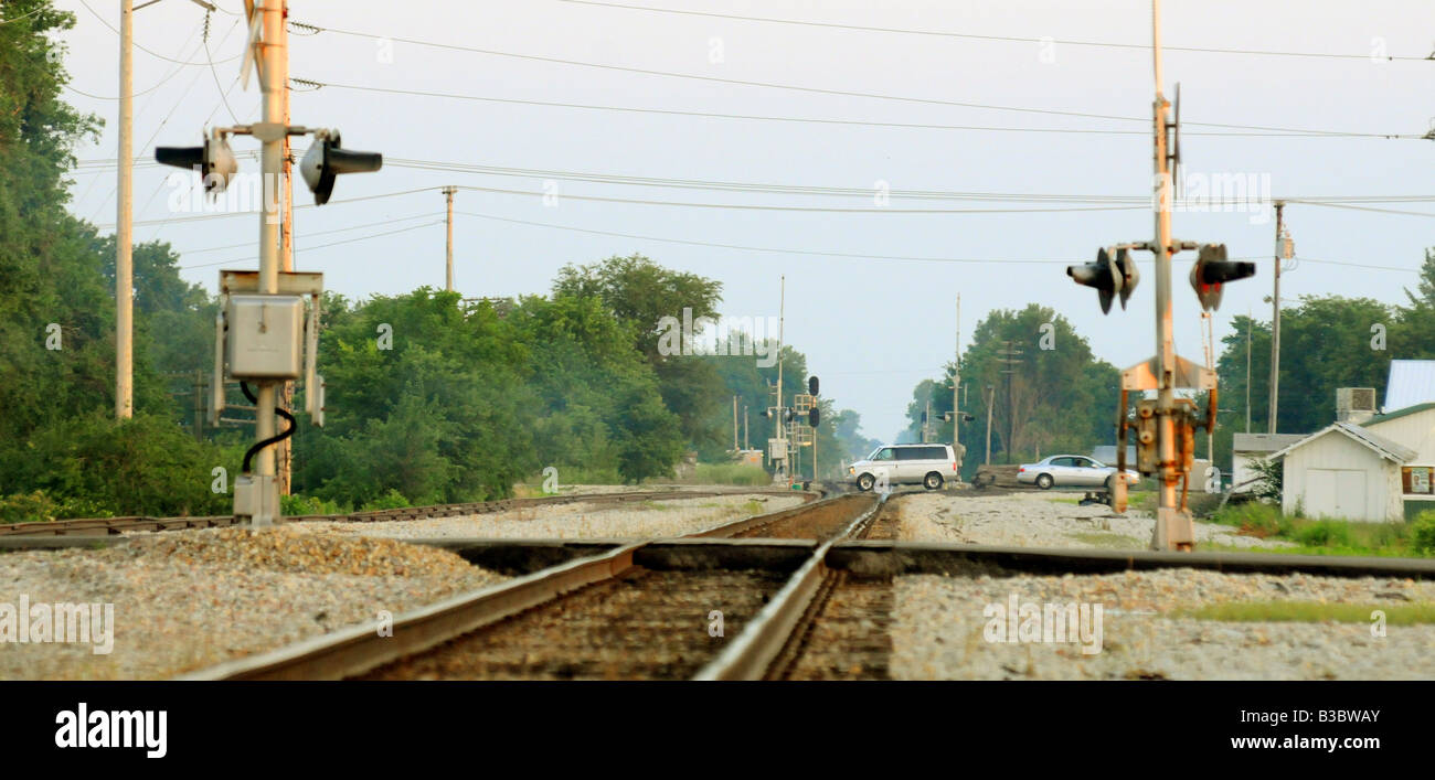 A rural railroad crossing of the CN line Stock Photo - Alamy