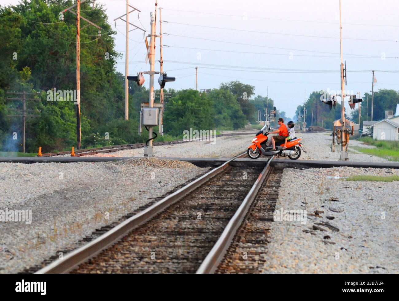 A rural railroad crossing of the CN line Stock Photo - Alamy