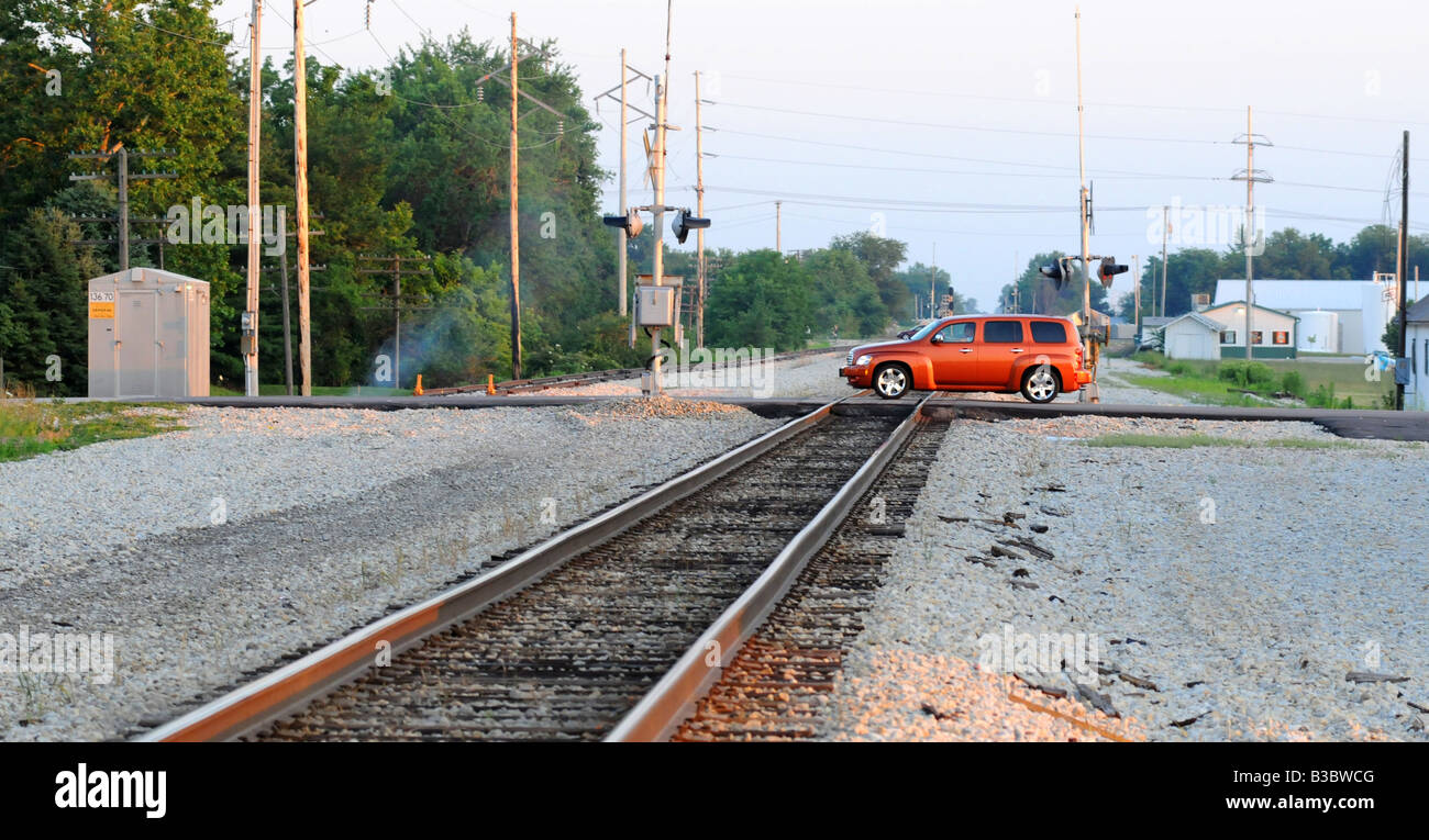 A rural railroad crossing of the CN line Stock Photo - Alamy