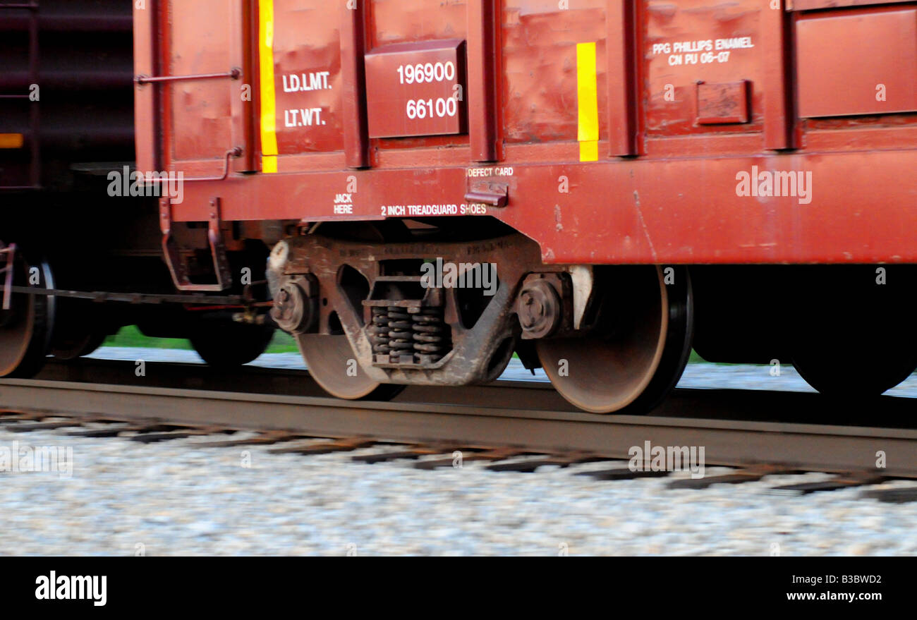 Train or rail car wheels and motion Stock Photo - Alamy