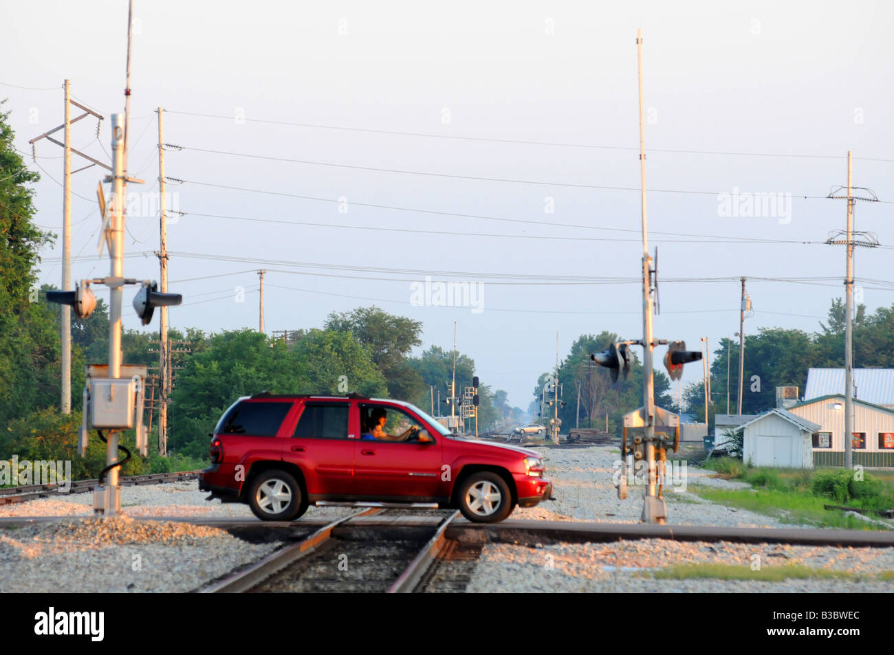 A rural railroad crossing of the CN line Stock Photo - Alamy