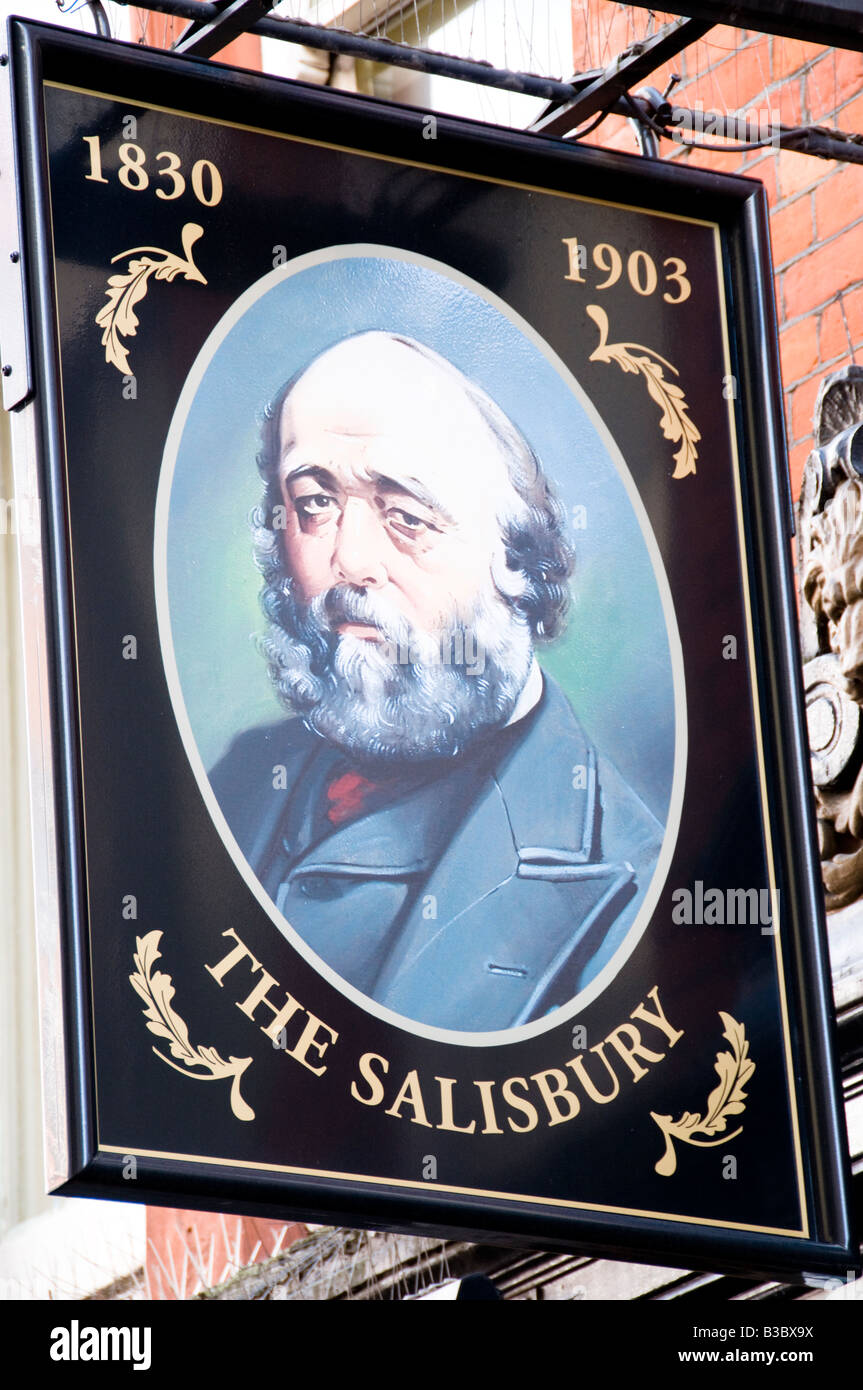 The Salisbury Pub sign, London, England Stock Photo - Alamy