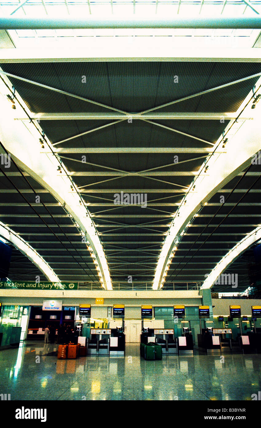 An airport automated check in area Stock Photo - Alamy