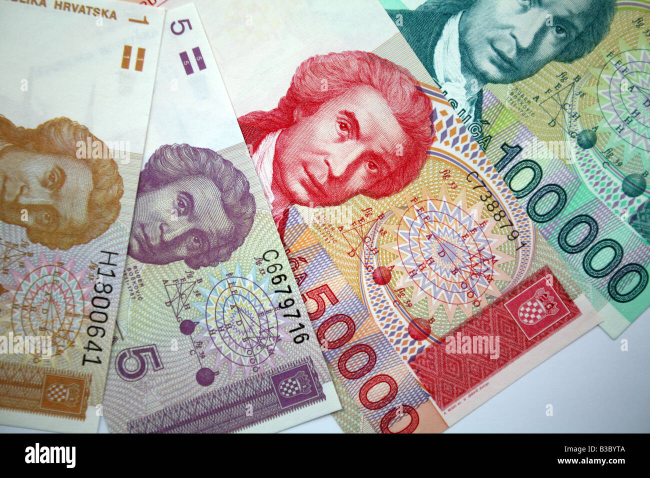 Croatian Bank notes from Croatia Stock Photo - Alamy