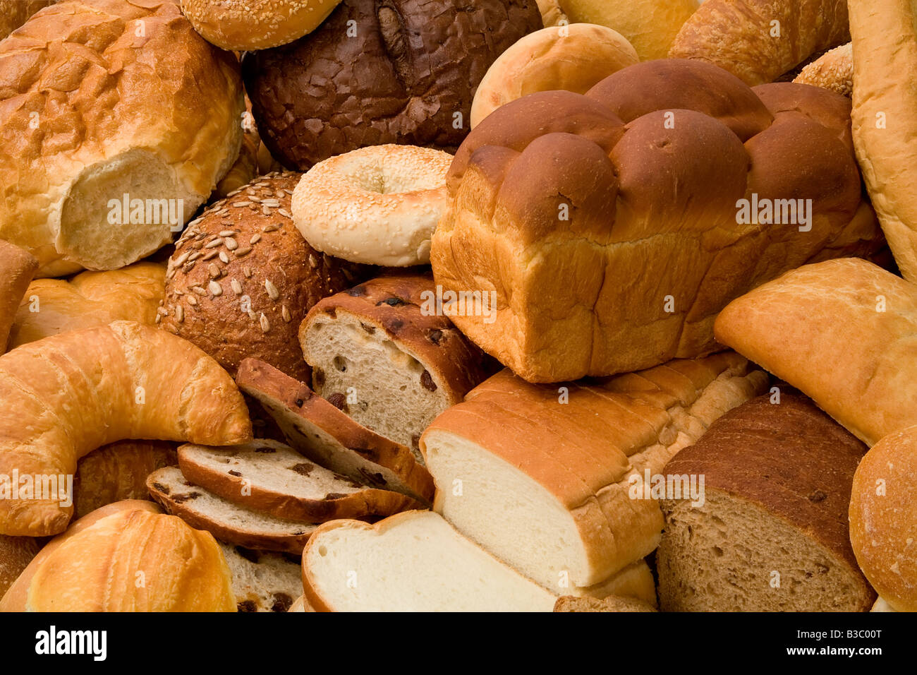 This is a close up of various types of bread Stock Photo - Alamy