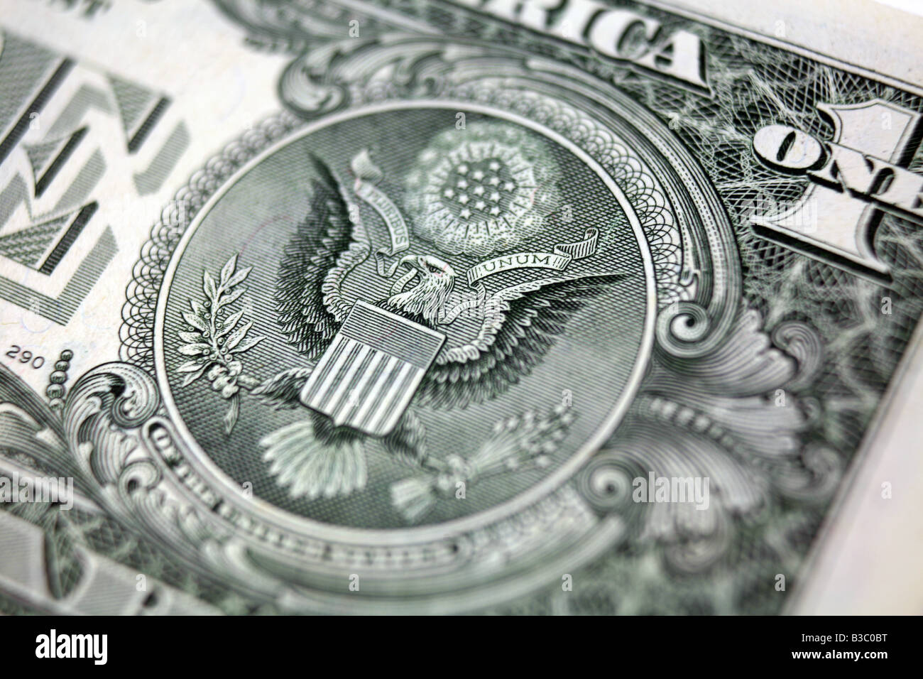 Bank note Dollars from United States of America with the eagle on ...