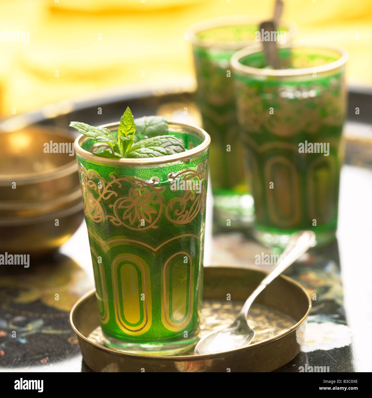 Mint tea on a tray Stock Photo - Alamy