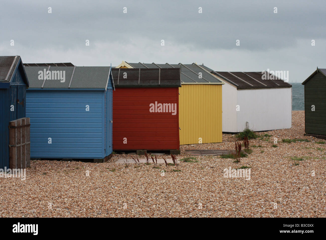 Expensive beach huts on Hayling Island Stock Photo - Alamy