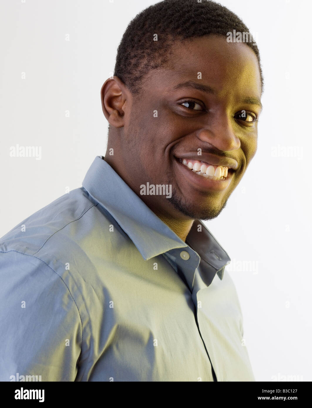 Close up of African man smiling Stock Photo - Alamy