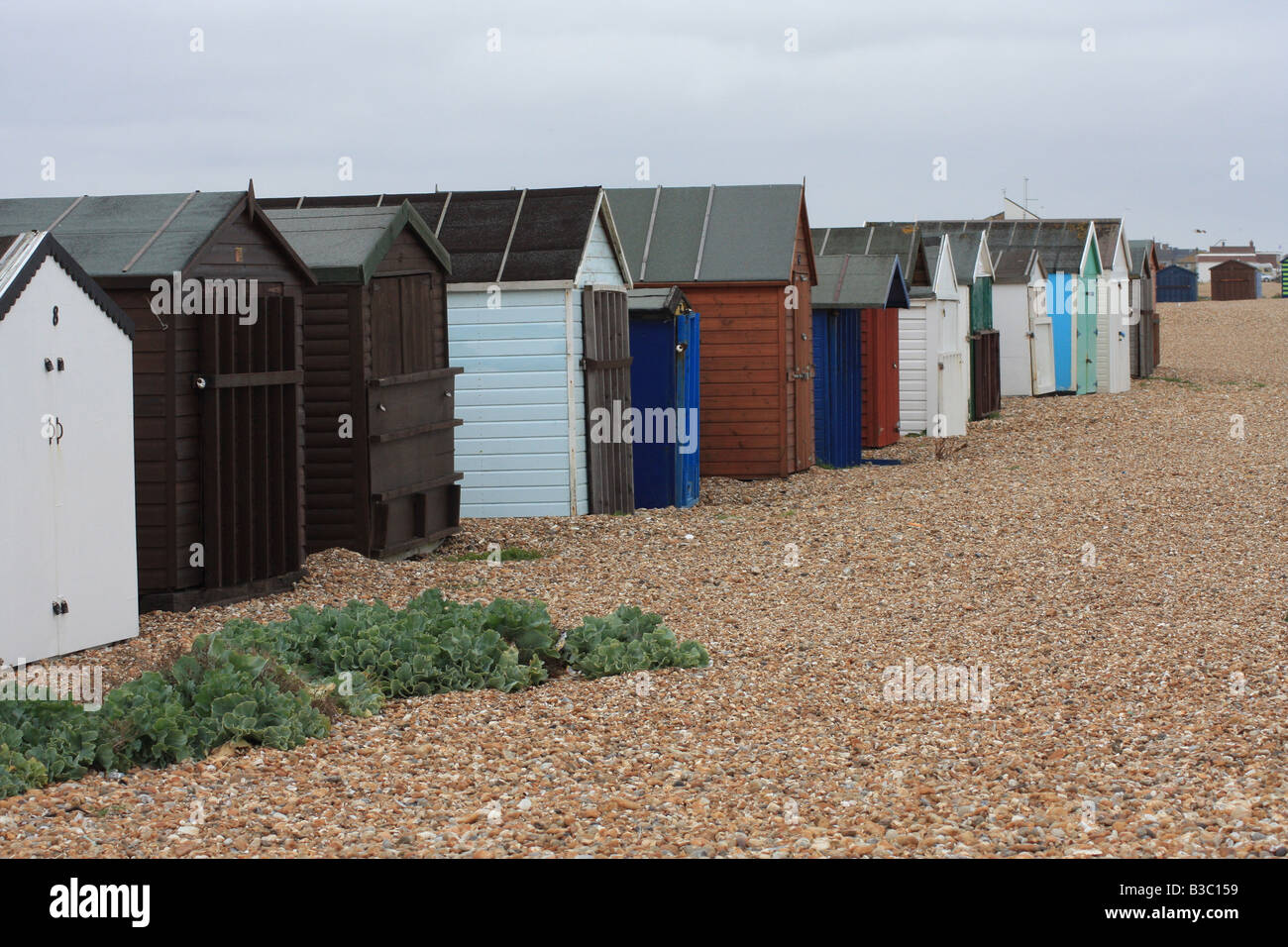 Expensive beach huts on Hayling Island Stock Photo - Alamy