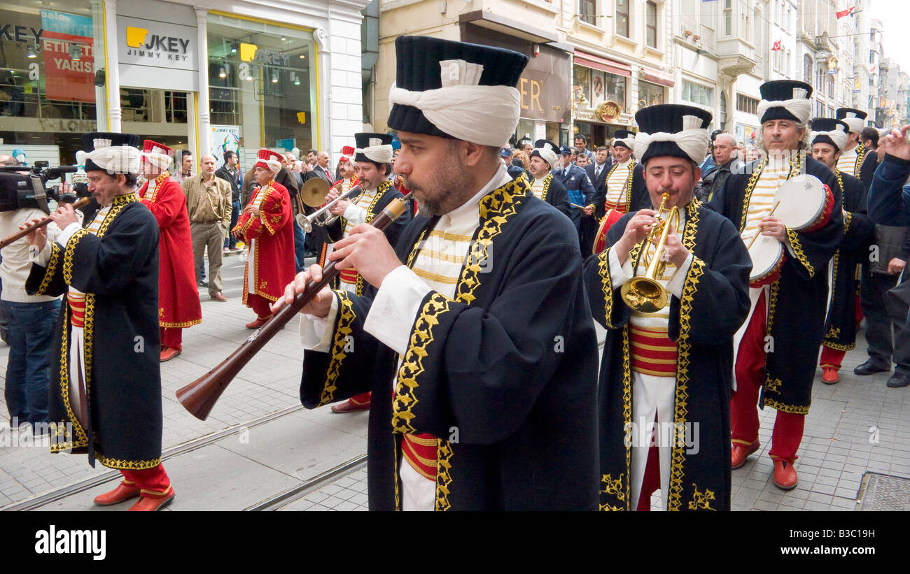 Ottoman Military Janissary Band Mehter Istiklal Avenue Beyoglu Istanbul ...