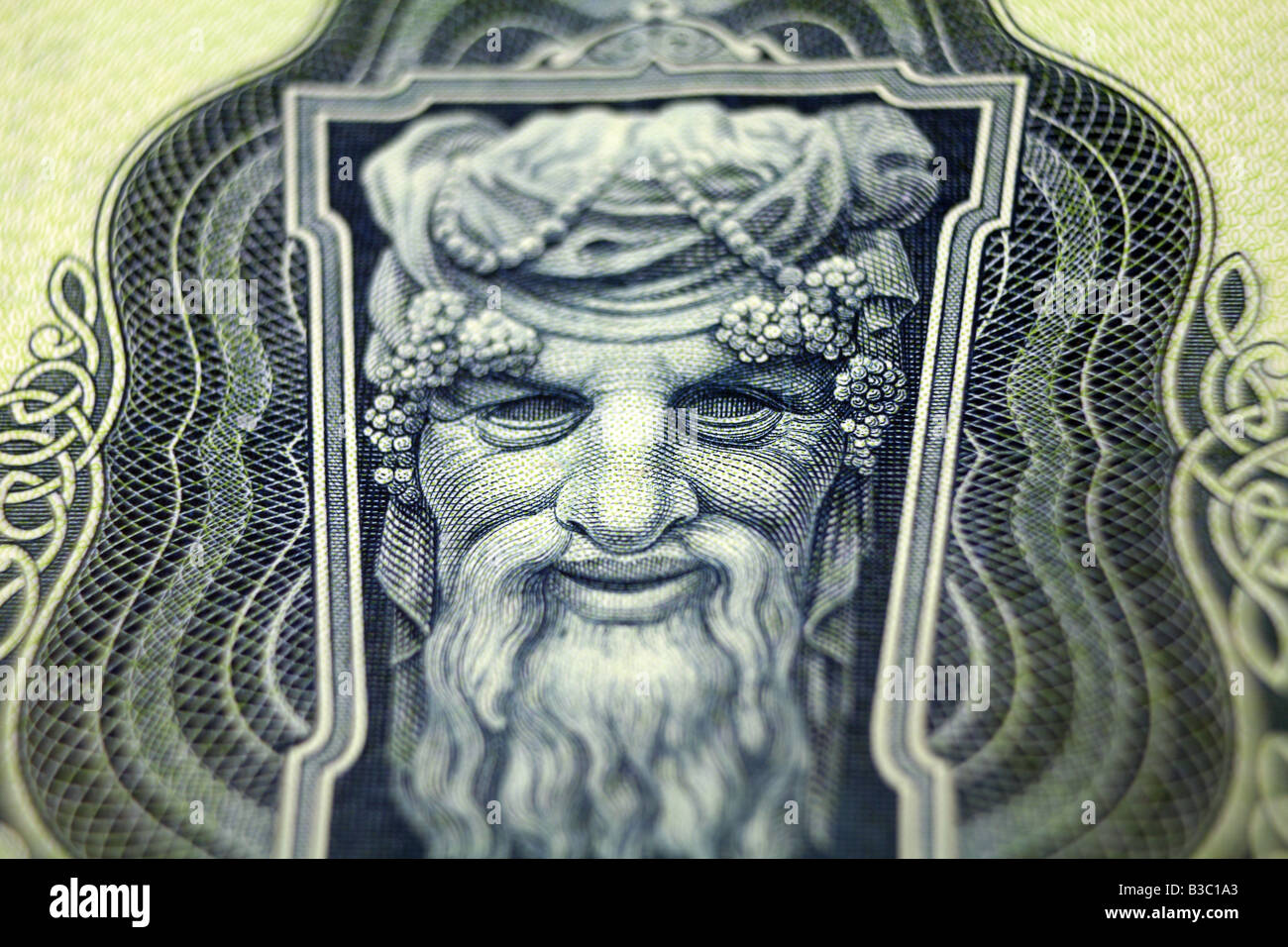 Irish 'Lady Lavery' 10 Pound Note reverse17th Sept. 1970 Stock Photo ...