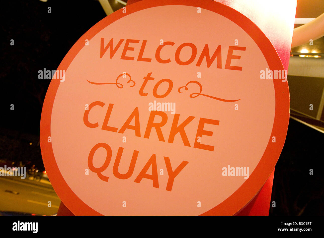 Sign for Clarke Quay, Singapore Stock Photo - Alamy