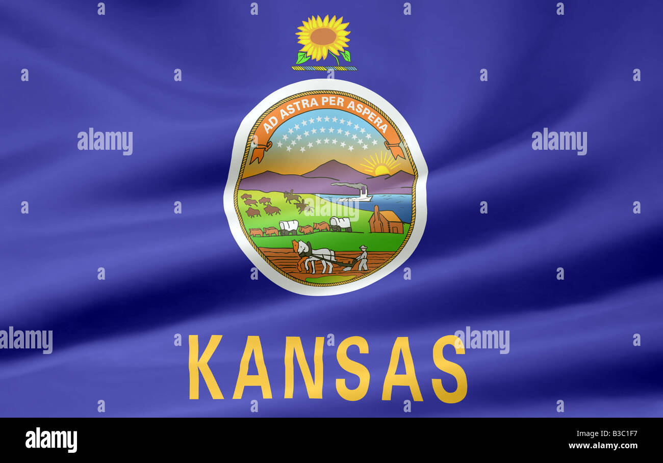 High resolution flag of Kansas Stock Photo - Alamy