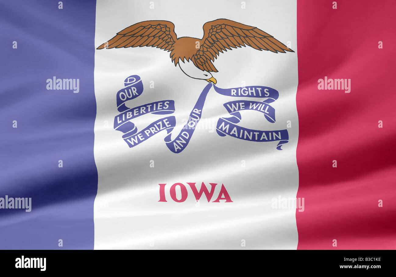 A very large version of an Iowa flag Stock Photo - Alamy