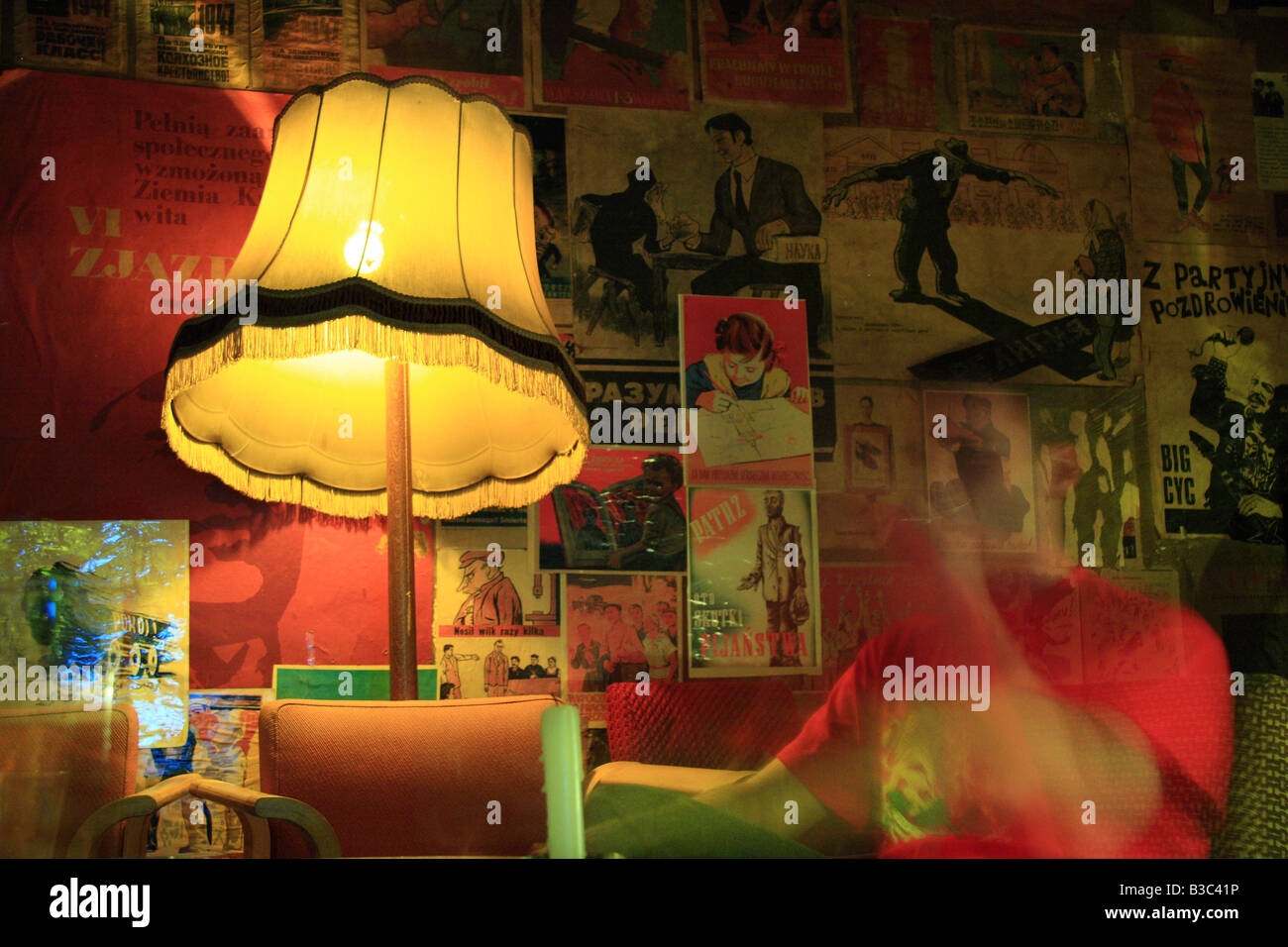 Young customer inside Propaganda bar, Kazimierz, Krakow, Poland Stock ...