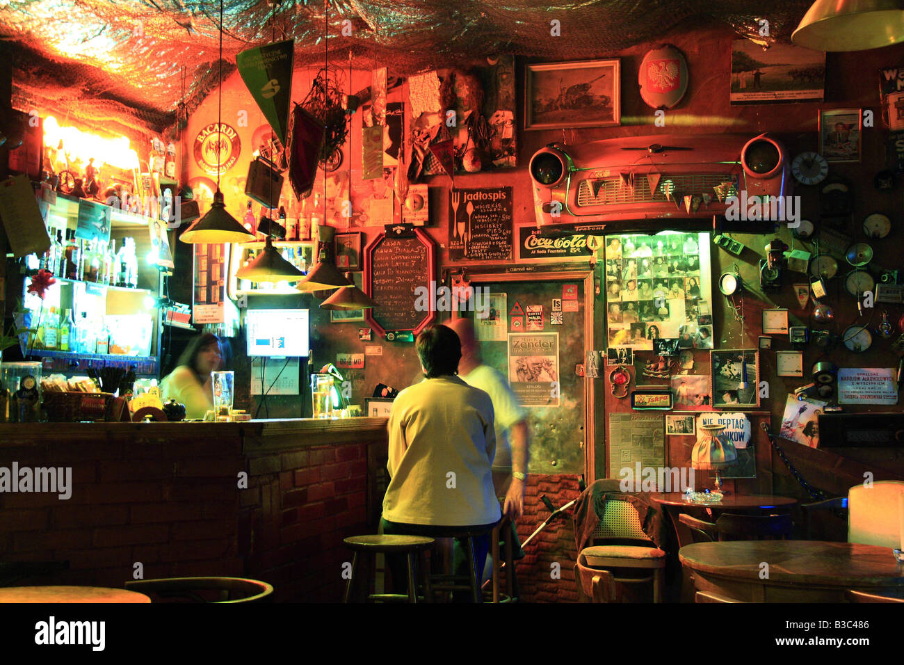 Customers drinking inside Propaganda bar; a popular pub stuffed with ...