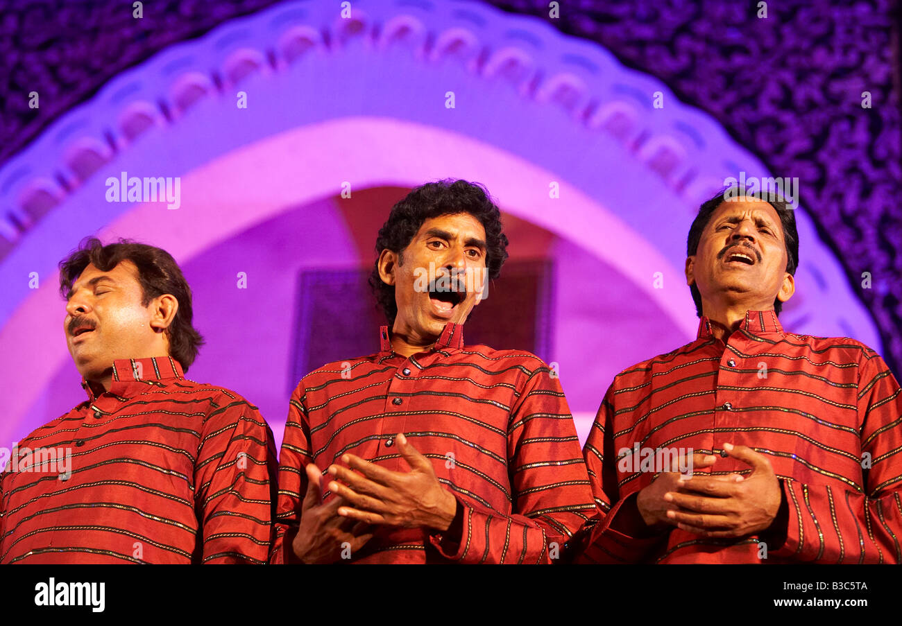 Morocco, Fes. Three Qawwals from the Faiz Ali Faiz ensemble perform an ...