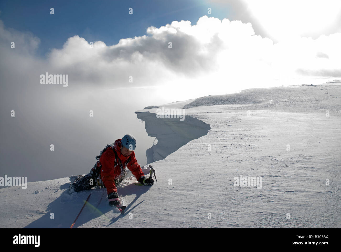Scotland, Scottish Highlands, Glencoe. Ice Climbing on the cliffs of ...
