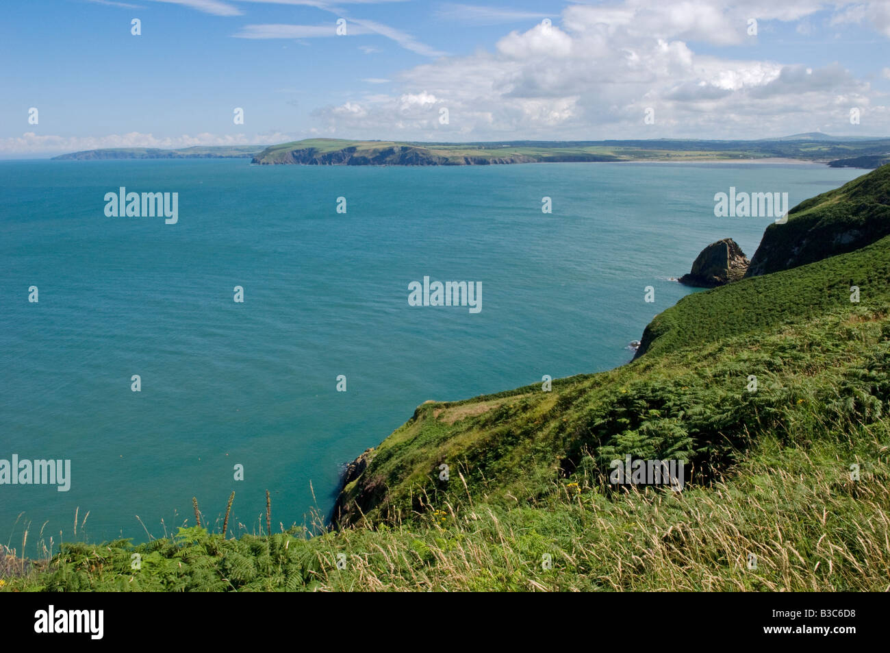 UK, Wales, Pembrokeshire. View towards Newport Bay from Dinas Head and ...