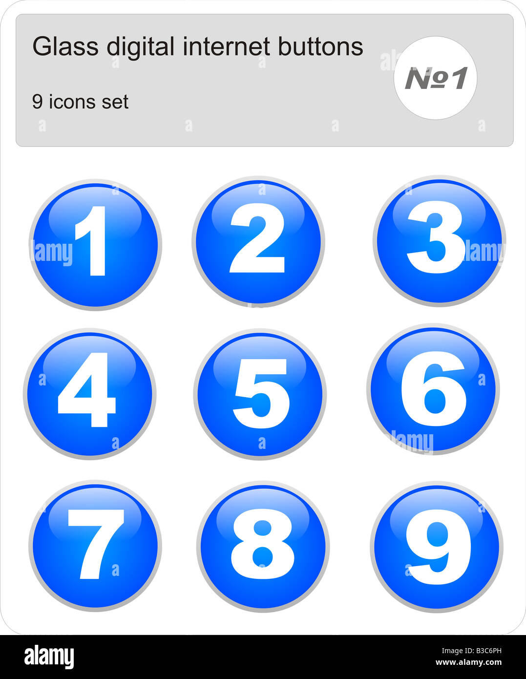 Glass digital internet buttons Stock Photo - Alamy