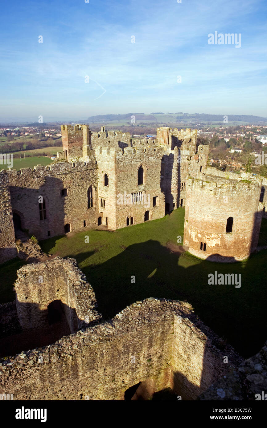 England, Shropshire, Ludlow. Ludlow Castle - firstly a Norman Fortress ...