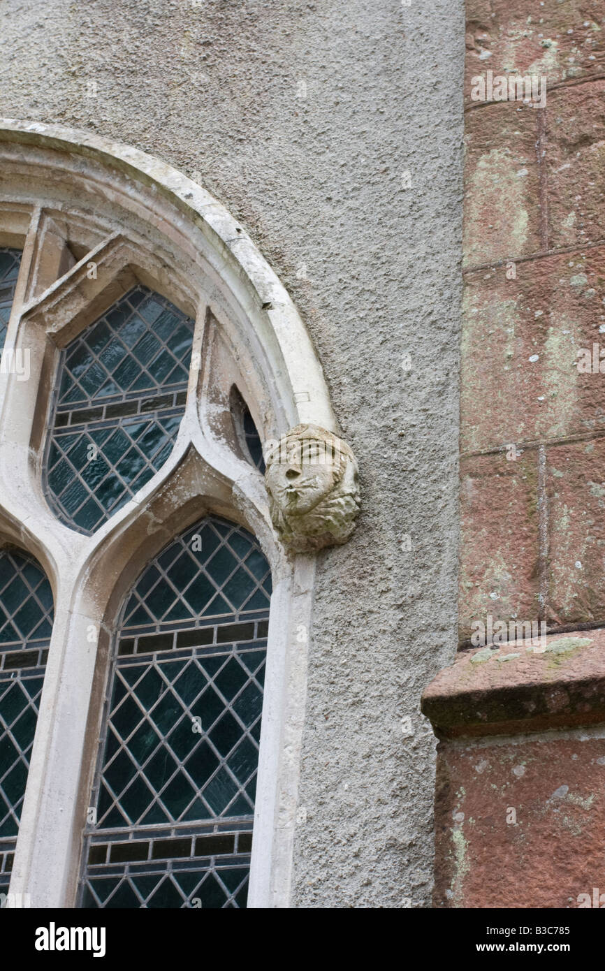 Gargoyle detail St Mary and St Gabriel, Stoke Gabriel, Devon Stock ...