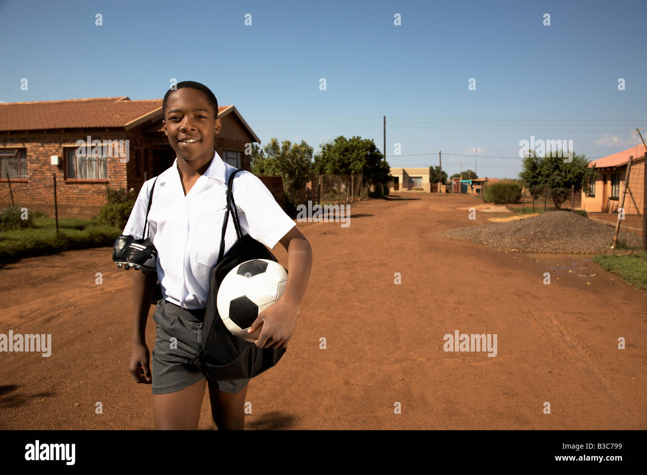 african boys playing soccer Stock Photo - Alamy