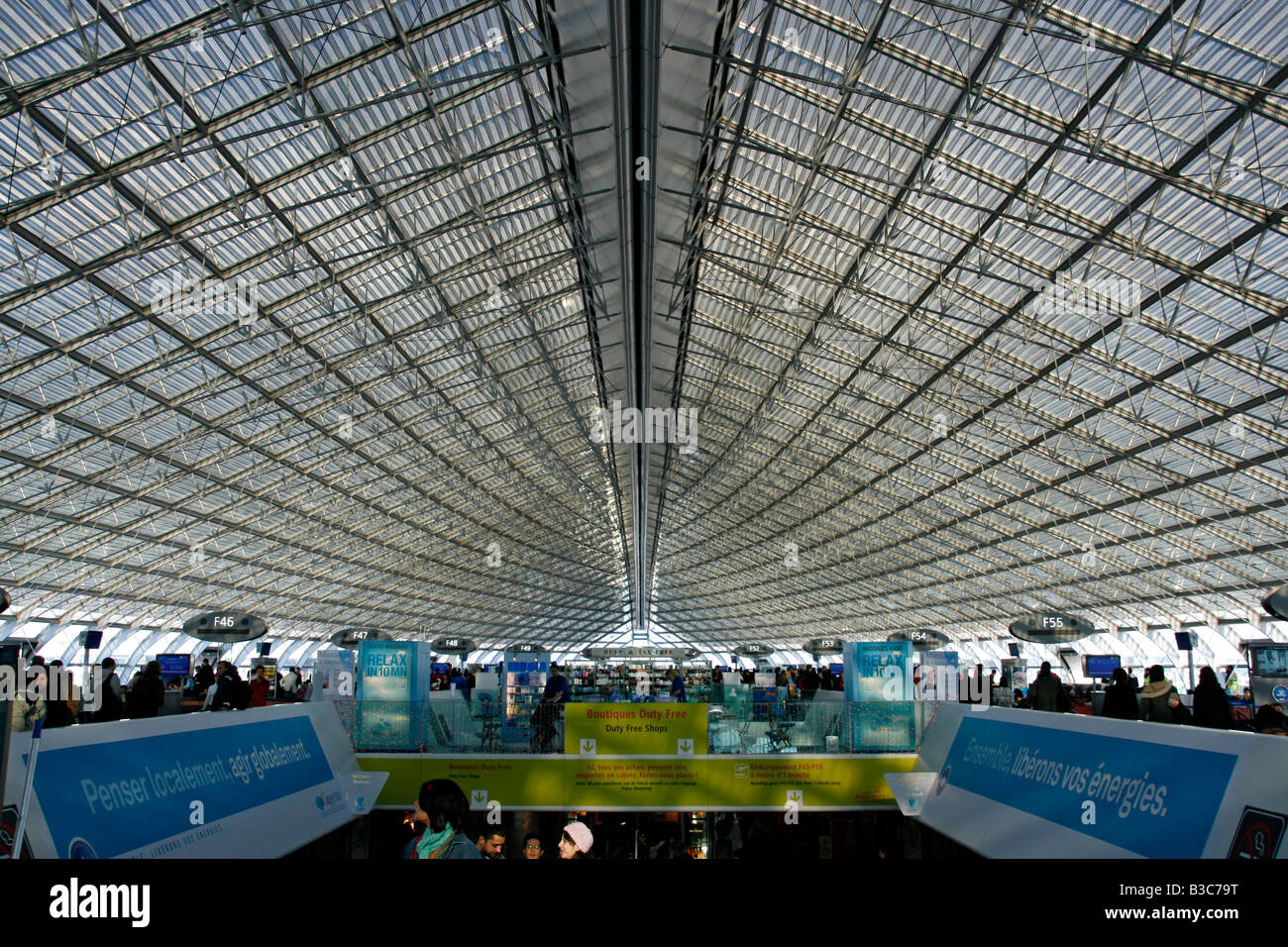 France, Paris. Terminal at Paris Charles de Gaulle Airport in Roissy ...