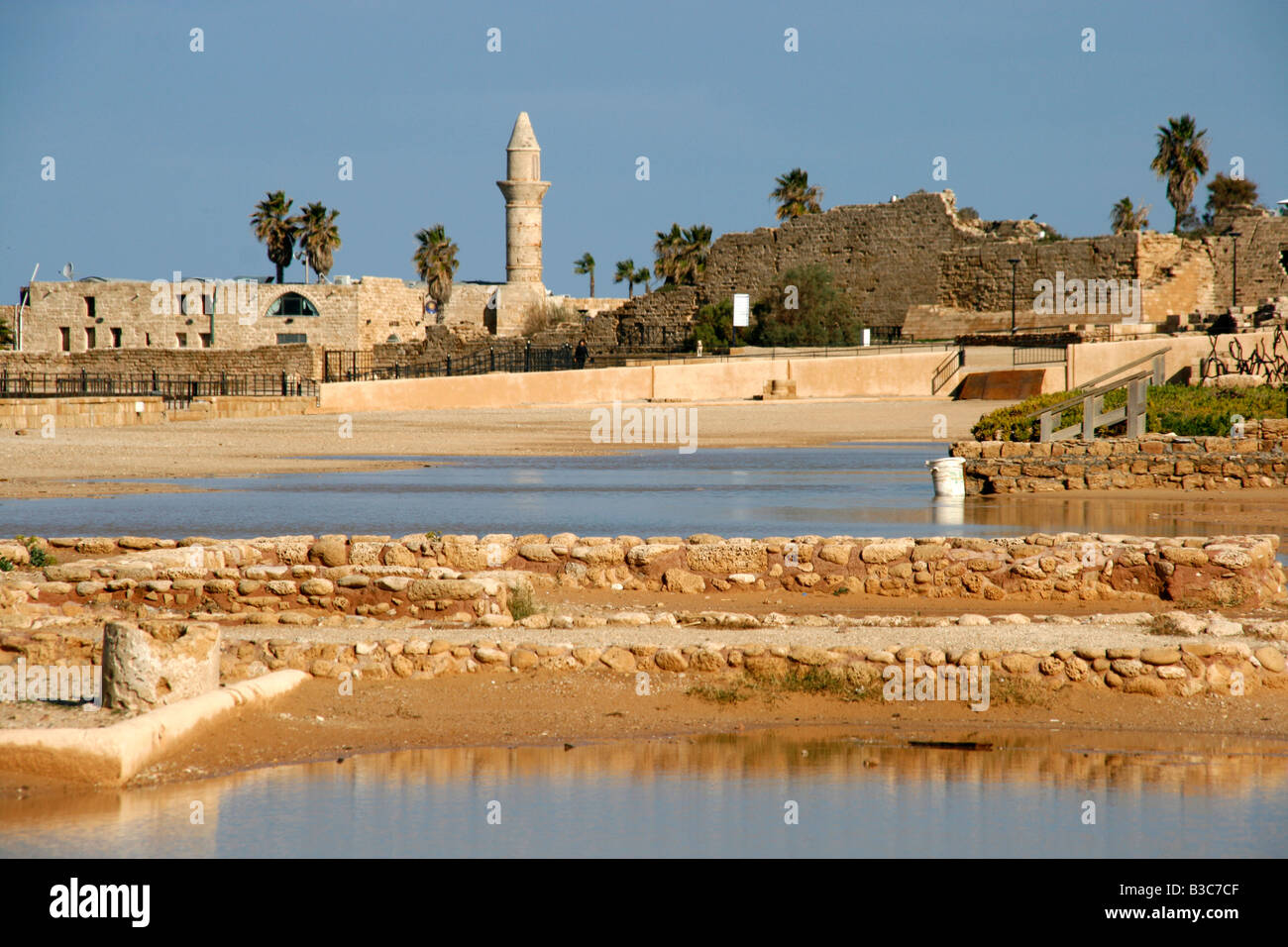 Israel, Caesarea. The coastline of Caesarea. Caesarea is a town in ...