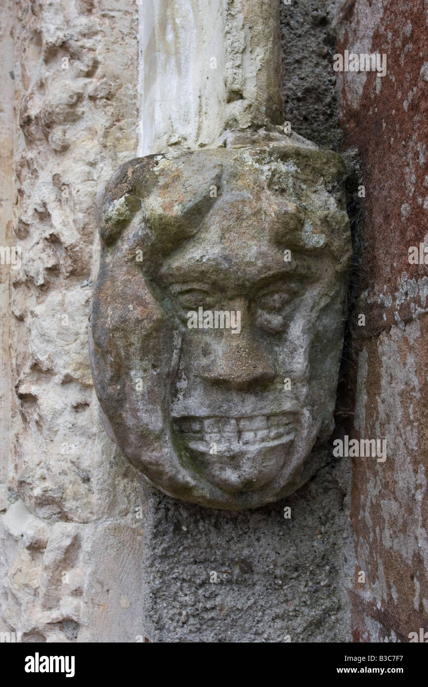 Gargoyle detail St Mary and St Gabriel, Stoke Gabriel, Devon Stock ...