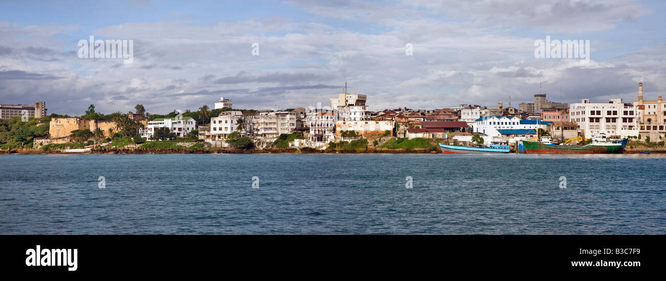 Kenya, Mombasa. The old Mombasa harbour waterfront with Fort Jesus on ...