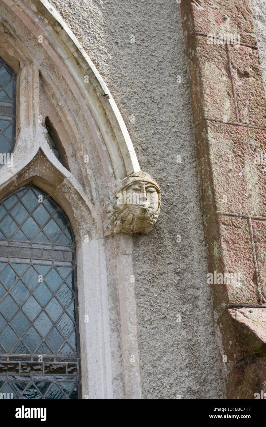 Gargoyle detail St Mary and St Gabriel, Stoke Gabriel, Devon Stock ...